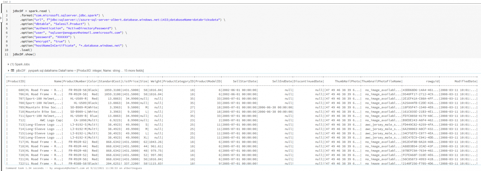 Databricks connectivity to Azure SQL / SQL Server - Albert Nogués